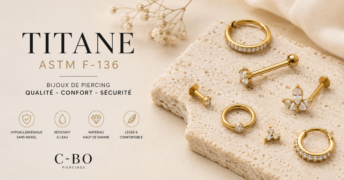 Piercings en titane ASTM F-136 : qualité, confort et sécurité | C-BO ...