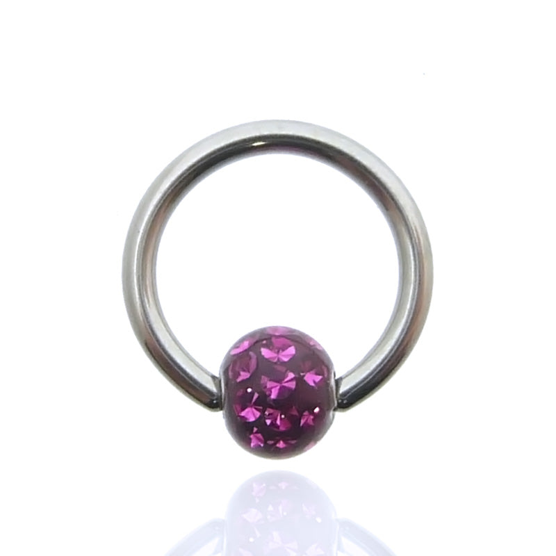 Piercing anneau acier avec boule Cristal de Swarovski [1,2mm]. – C-Bo ...